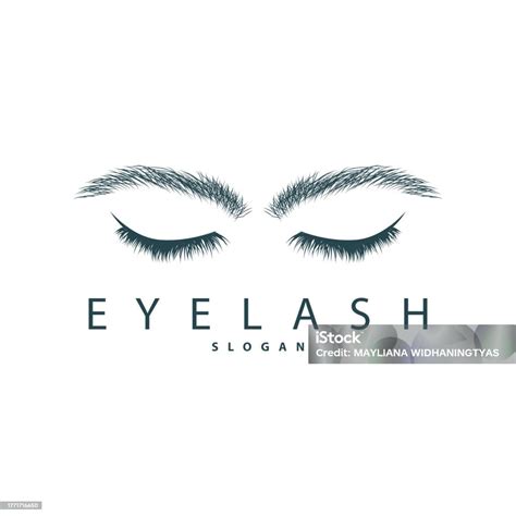 속눈썹 로고 여성의 케어에 대 한 심플한 디자인 뷰티 비즈니스 브랜드 일러스트 템플릿 고객에 대한 스톡 벡터 아트 및 기타 이미지 고객 그림자 긴 Istock