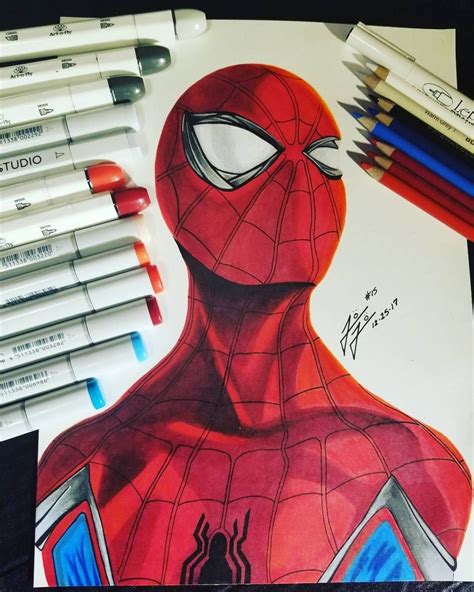 Как нарисовать человека паука маркерами для скетчинга 95 фото