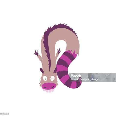 몬스터 알파벳 기호 괴물 모양의 영어 알파벳의 문자 R 흰색 배경에 고립 된 어린이 다채로운 만화 재미있는 가상의 캐릭터 알파벳에 대한 스톡 벡터 아트 및 기타 이미지