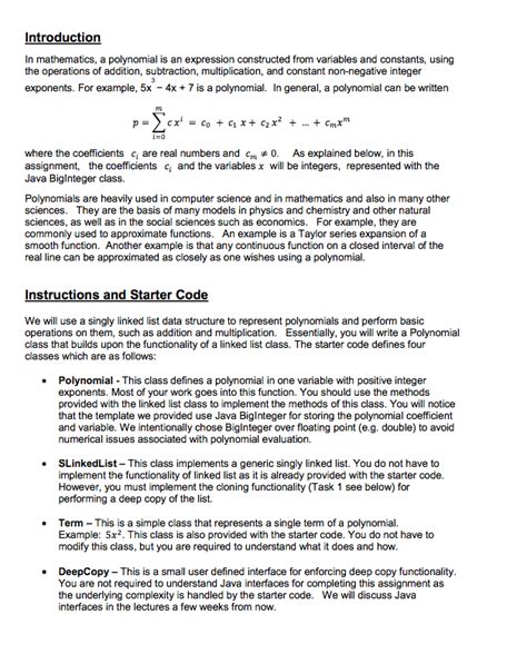 Introduction In Mathematics A Polynomial Is An
