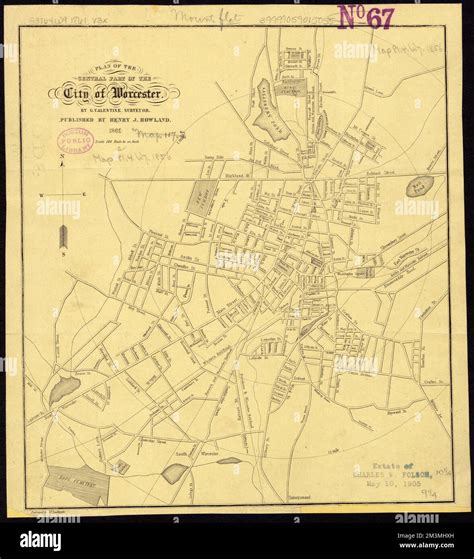 Plan Of The Central Part Of The City Of Worcester Worcester Mass