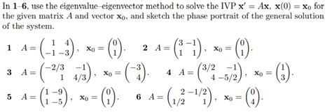 solved in 1 6 use the eigenvalue eigenvector method to