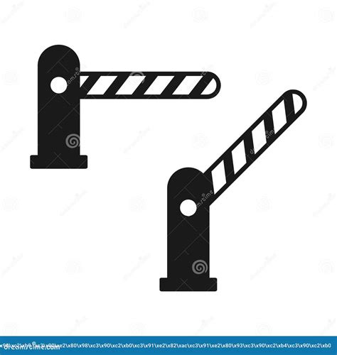 Automatic Car Barrier Icon Open And Closed Barrier In Flat Style Stock