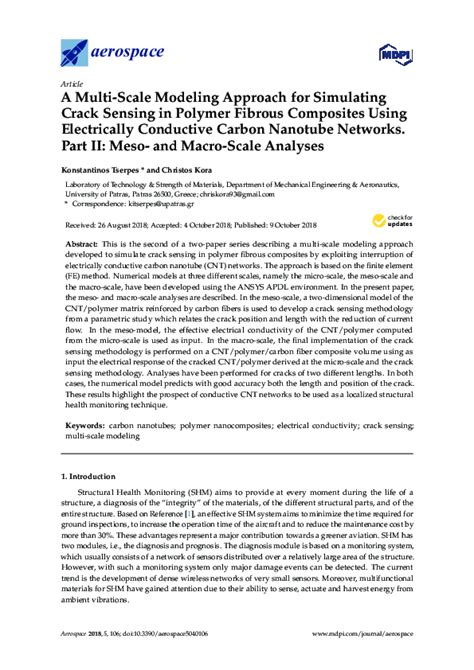 Pdf A Multi Scale Modeling Approach For Simulating Crack Sensing In