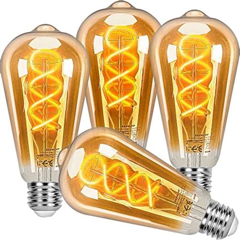 Dexnump E27 Vintage Led Dimmable St64 Bulb 2200k Warm White 4w 250lm