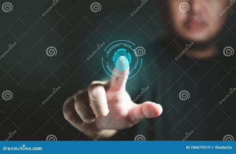 Fingerprint Cyber Security Concept Futuristic Technology Background Royalty Free Stock