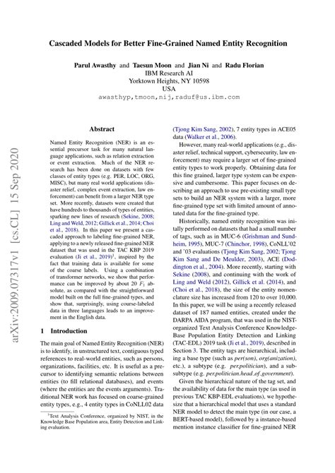 Pdf Cascaded Models For Better Fine Grained Named Entity Recognition