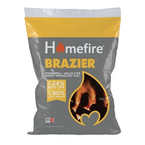 1 X Homefire Brazier 20kg Smokeless Coal Nw Logs