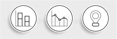 Set Line Location Graph Chart Diagram And Pie Infographic Icon Vector Stock Illustration