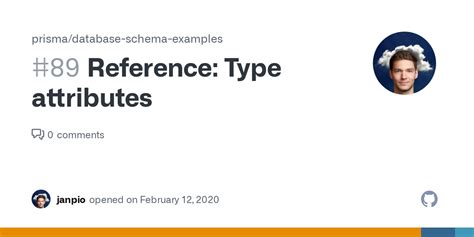 reference type attributes · issue 89 · prisma database schema