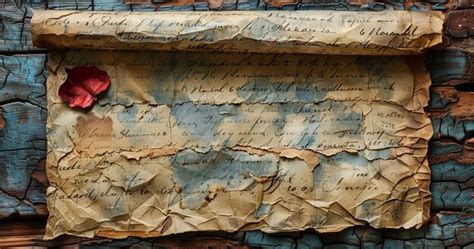 Antique Scroll With Faded Letters Vintage Paper Decor Premium AI Generated Image