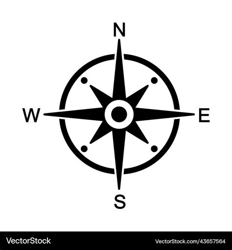 North Symbol Compass Royalty Free Vector Image