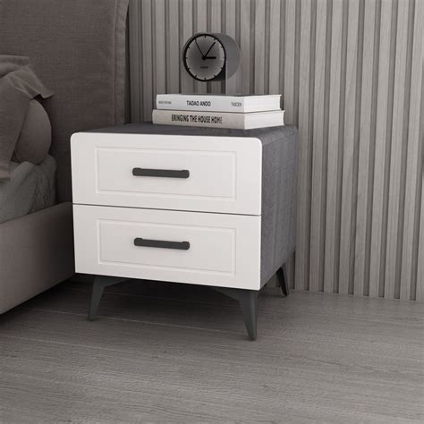 โคมไฟตั้งโต๊ะข้างเตียงหรูหรานอร์ดิกตู้ข้างเตียงสมาร์ทล็อกเกอร์ที่เรียบง่ายทันสมัยไร้สายชาร์จตู้