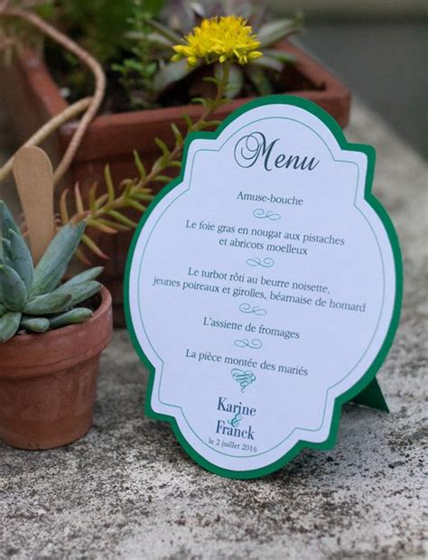 Porte Menu 40 Modèles Pour Différents Thèmes De Mariage