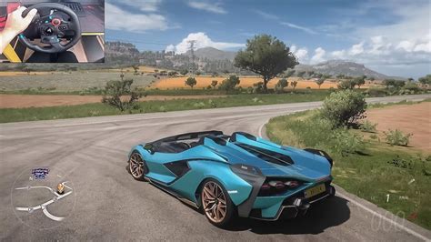 Lamborghini Sian Roadster Forza Horizon 5 Logitech G29 Gameplay 4k