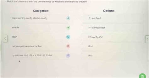 Solved Match The Command With The Device Mode At Which The Command Is