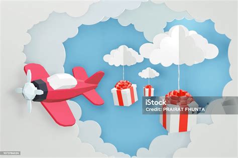 아트 스타일 핑크 비행기 비행 구름 모양 심장의 종이 고 하늘에 당신의 삶에 3d 렌더링 디자인 사랑된 하는 사람에 대 한