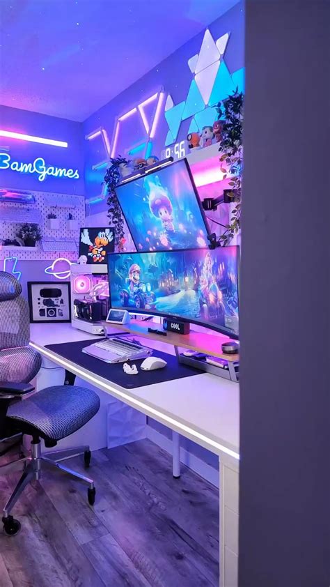 Very Clean Gaming Setup Rainbow Led Ultra Wide Screen Monitor Artofit