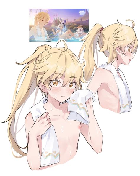 Aether And Aether Genshin Impact Drawn By Oshioganen Danbooru