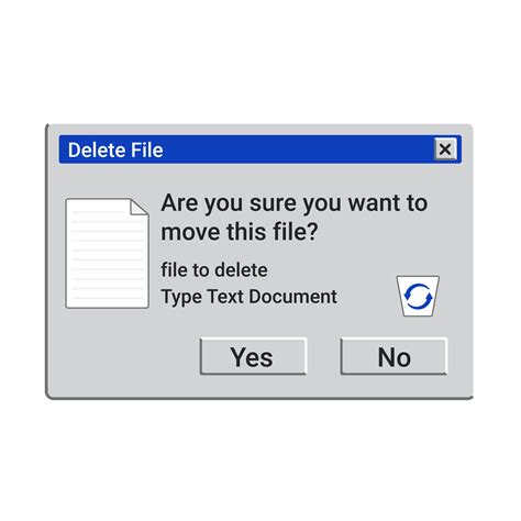 Retro Delete File Message Recycling Bin Window Remove Text Document Vector Art At