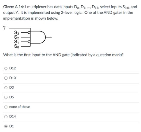 Solved Given A 161 ﻿multiplexer Has Data Inputs