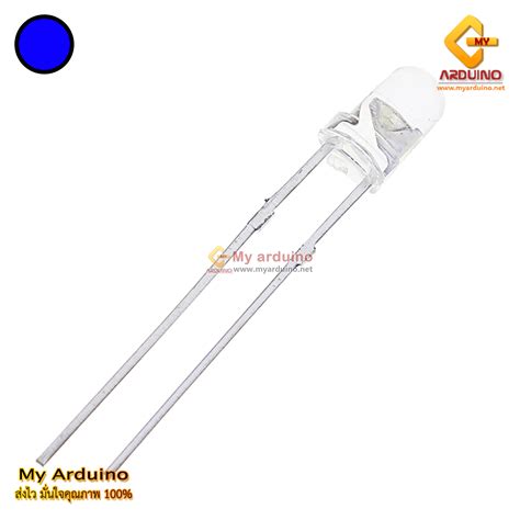 หลอดไฟ Led 3mm หลอดใส สีน้ำเงิน จำนวน 5 ดวง ขาย Arduino อุปกรณ์ Arduino คุณภาพดี ราคาถูก ส่งไว