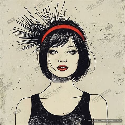 Ai创作图美女潮流插画 手绘俏皮女孩头像插画 手绘个性女孩 潮流插画美女人物插画 酷女孩插画 手绘抽象美女 人物装饰画原创 女孩海报时尚插画 戴头饰女子头像 美女潮女涂鸦 手绘女孩子青春装饰画