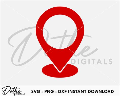 Dottie Digitals Location Pointer SVG PNG DXF Maps Marker Cutting File You Are Here Icon Sign
