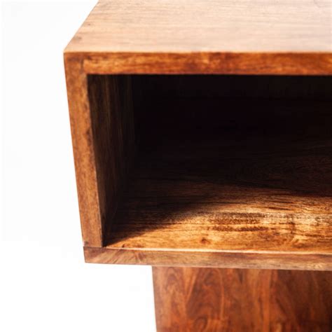 Angular S Shaped Wooden Side Table H 57cm