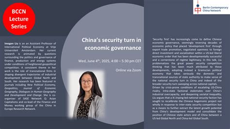 BCCN Lecture Series Berlin Contemporary China Network