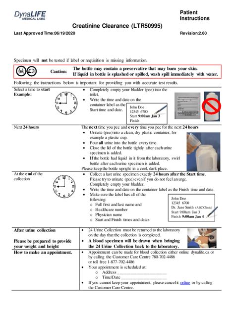 Fillable Online Instructions For 24 Hour Urine Collection Fax Email Print Pdffiller