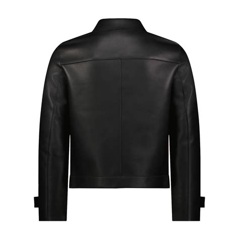 Bonded Leather Laser Cut Jacket Black Aesthetic Mens Fashion