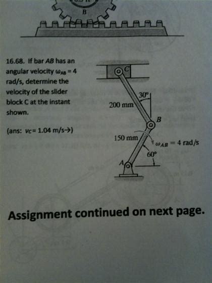 Solved If Bar Ab Has An Angular Velocity Omega Ab 4 Rad