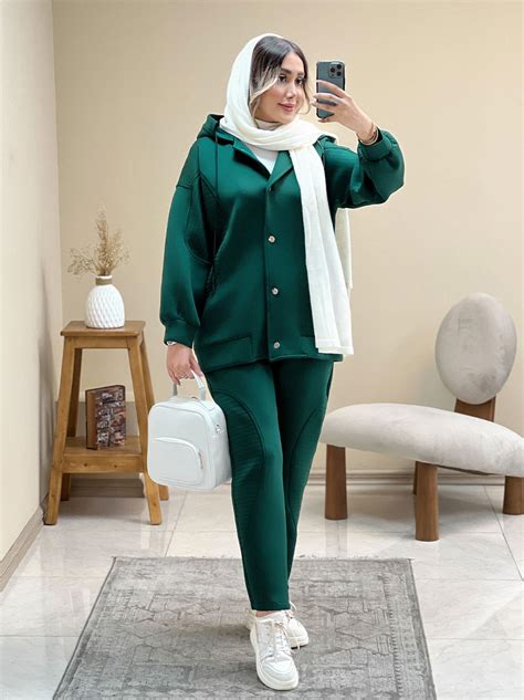 خرید ست سویشرت و شلوار غواصی دخترانه کلاهدار ایواز پلاس