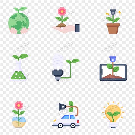 에코 플랫 아이콘 팩 Png 일러스트 무료 다운로드 Lovepik