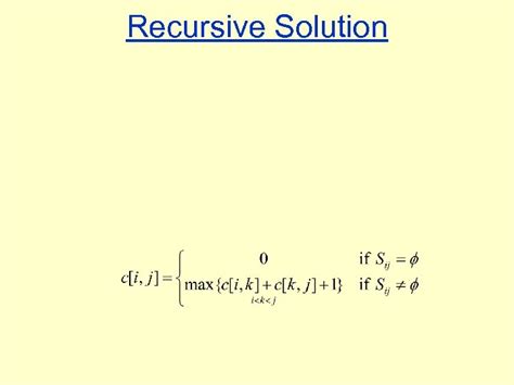 Review Dynamic Programming Review Optimal Substructure Of