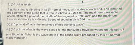 solved 3 30 points total a guitar string is vibrating in