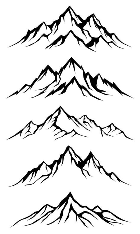 Collection Of Different Mountain Outlines 48973426 Vector Art At Vecteezy