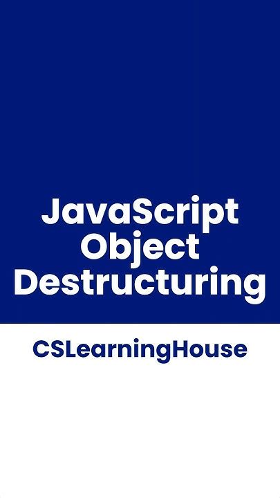 Javascript Object Destructuring Youtube