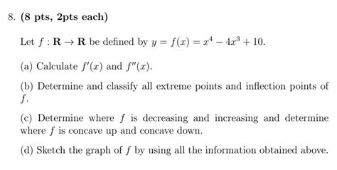 Solved Pts Pts Each Let F R R Be Defined By Y Chegg Com