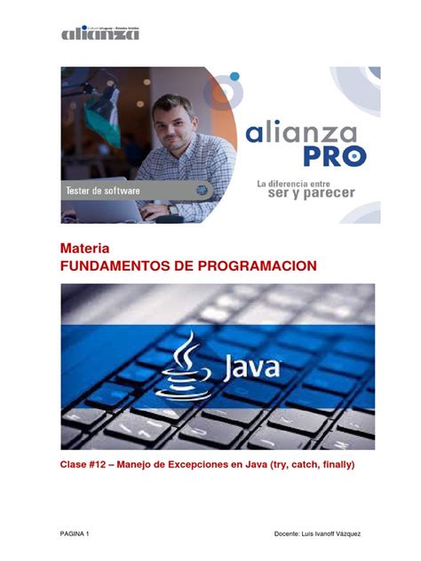 Clase 12 Fundamentos De Programacion Pdf Java Lenguaje De