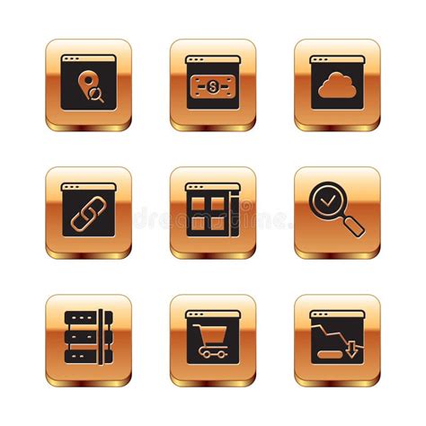 Set Infographic Of City Map Server Online Shopping On Screen Browser Files Window Cloud