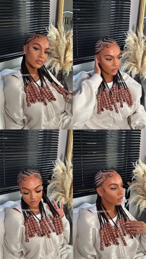 Short Alicia Keys Braids With Beads Cornrows Braids For Black Women African Braids Hairstyles