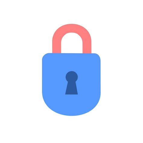 Flat Locked Padlock Icon Protection Safety Password Security