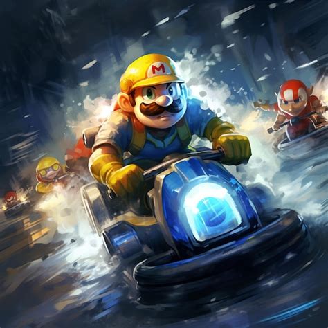 Premium Ai Image A Super Maryo Game Ride Illustration Racing Car