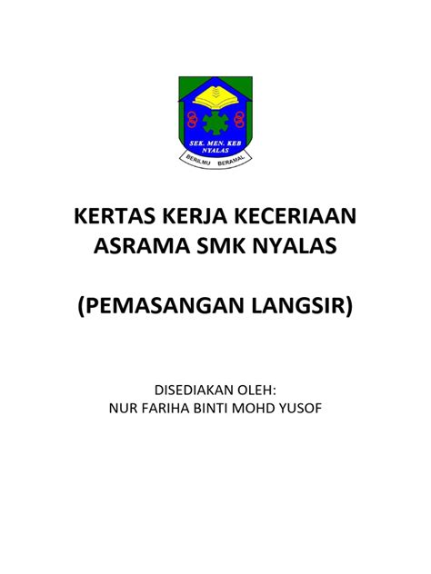 Kertas Kerja Langsir Asrama Pdf Metode And Bahan Ajar