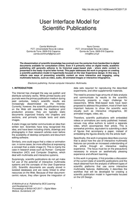 Pdf User Interface Model For Scientific Publications