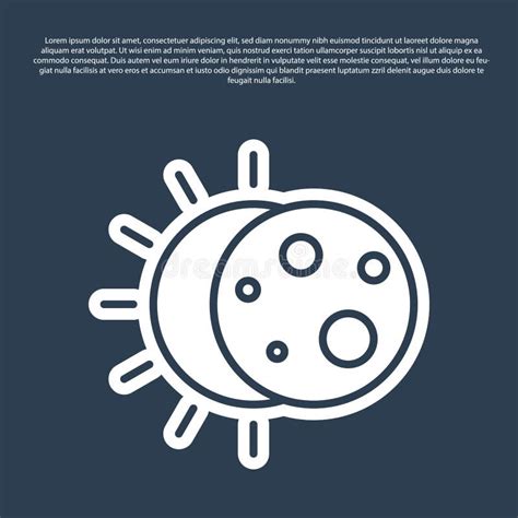 Blue Line Eclipse Of The Sun Icon Isolated On Blue Background Total Sonar Eclipse Stock Vector