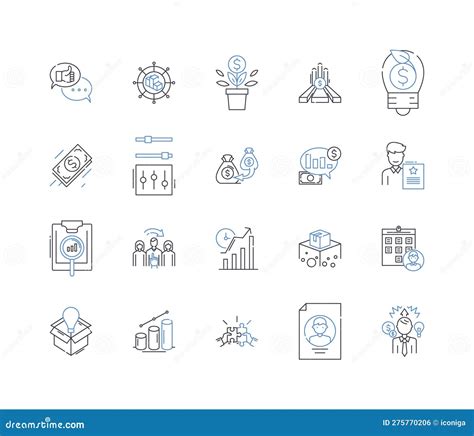 Efficacy Line Icons Collection Efficiency Effectiveness Productivity Performance Success