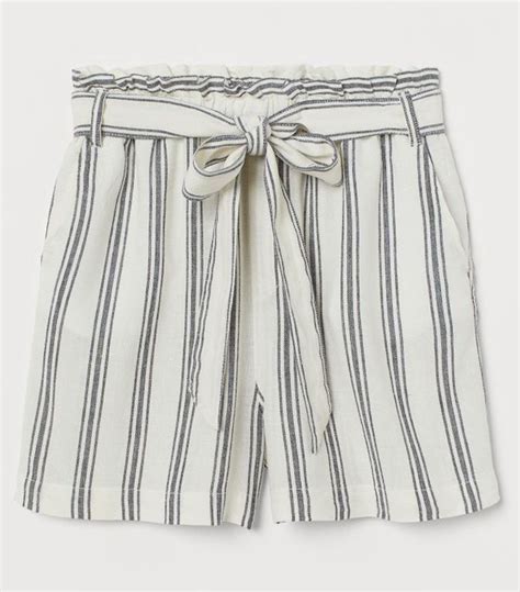 Handm Linen Blend Paper Bag Shorts Outfits Outfit Combinations 2 Piece Outfits